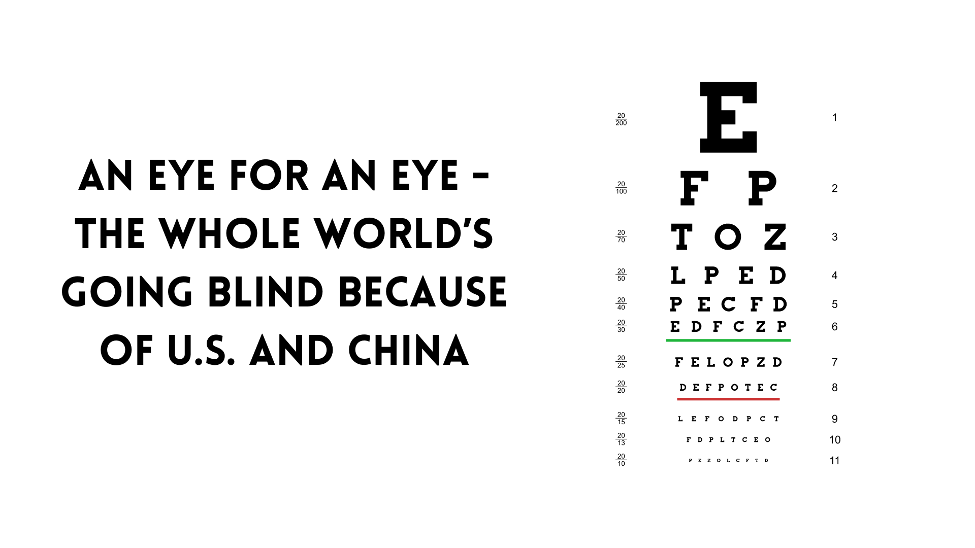 When an Eye for an Eye Makes U.S. and China Blind … And Even the World ...